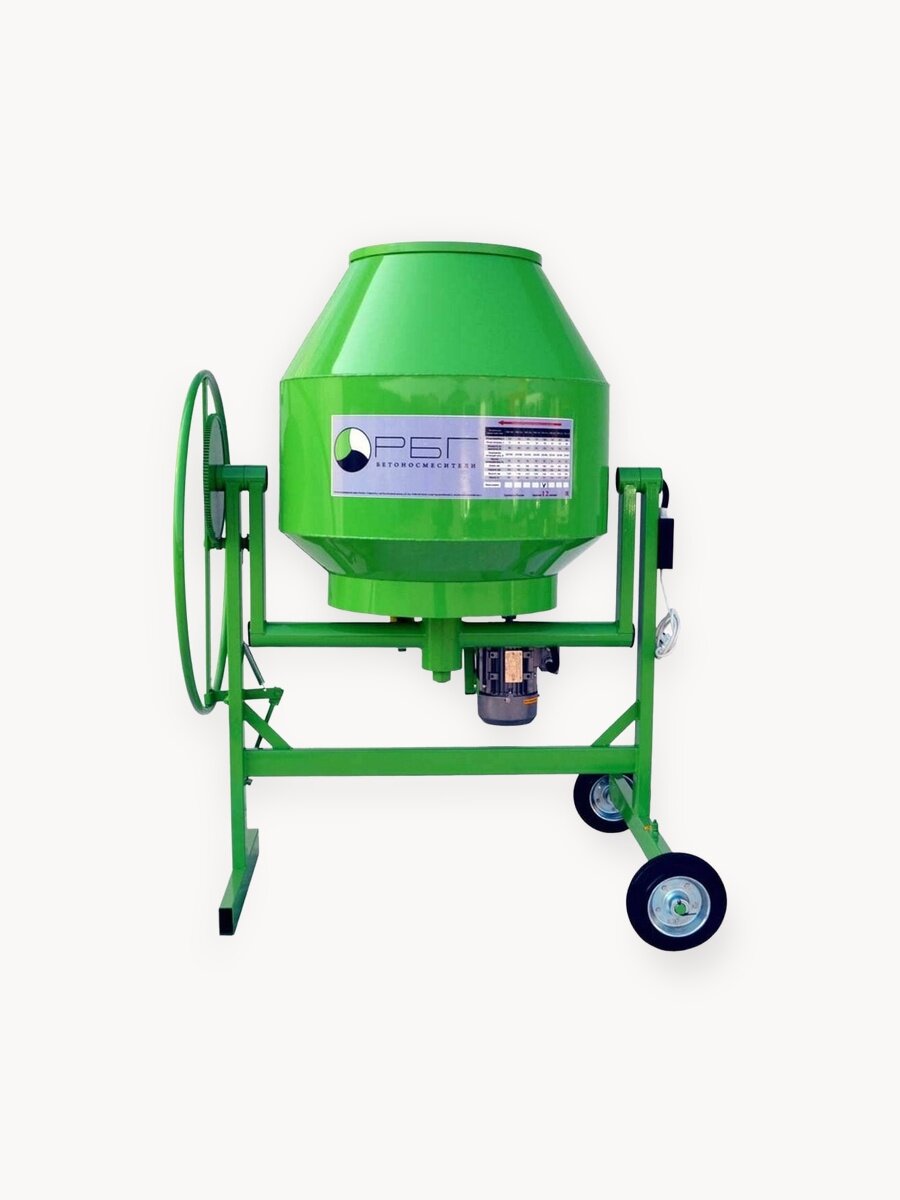 Бетономешалка Гамбит РБГ-200 с редуктором опрокидывания (150л загрузки, 1100 Вт, стальной венец, 220/380В)