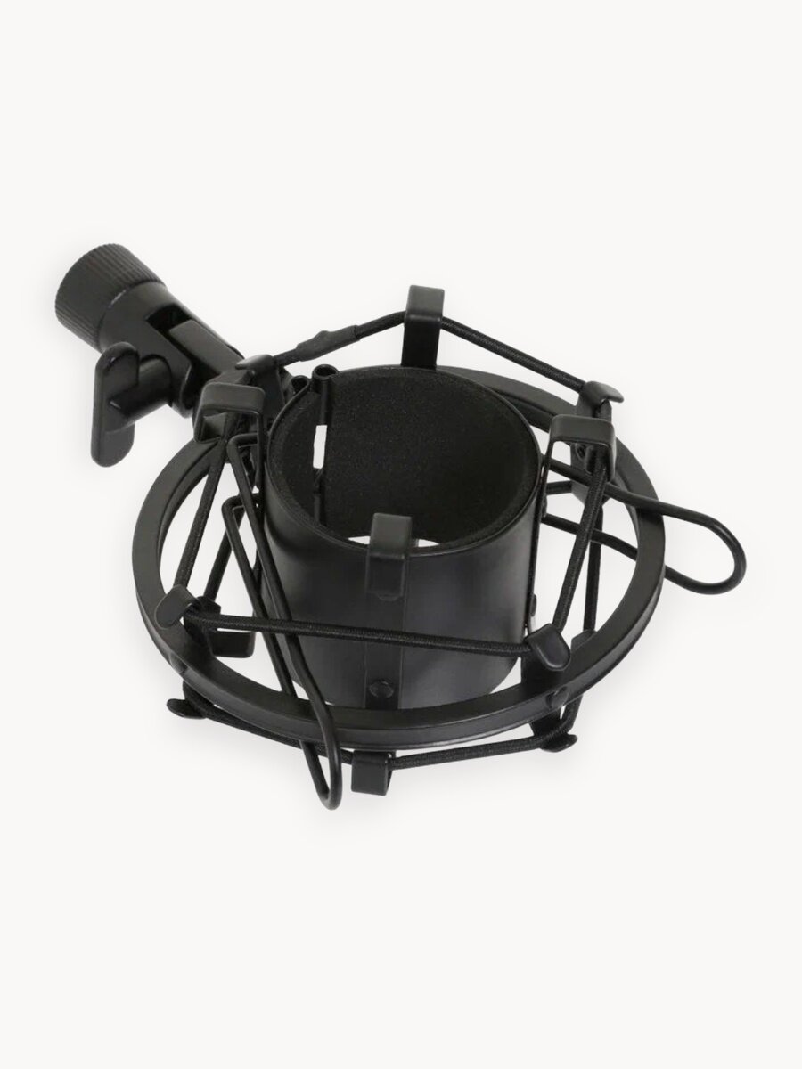 Аксессуар для микрофона универсальный / Держатель микрофона паук металлический противоударный черный