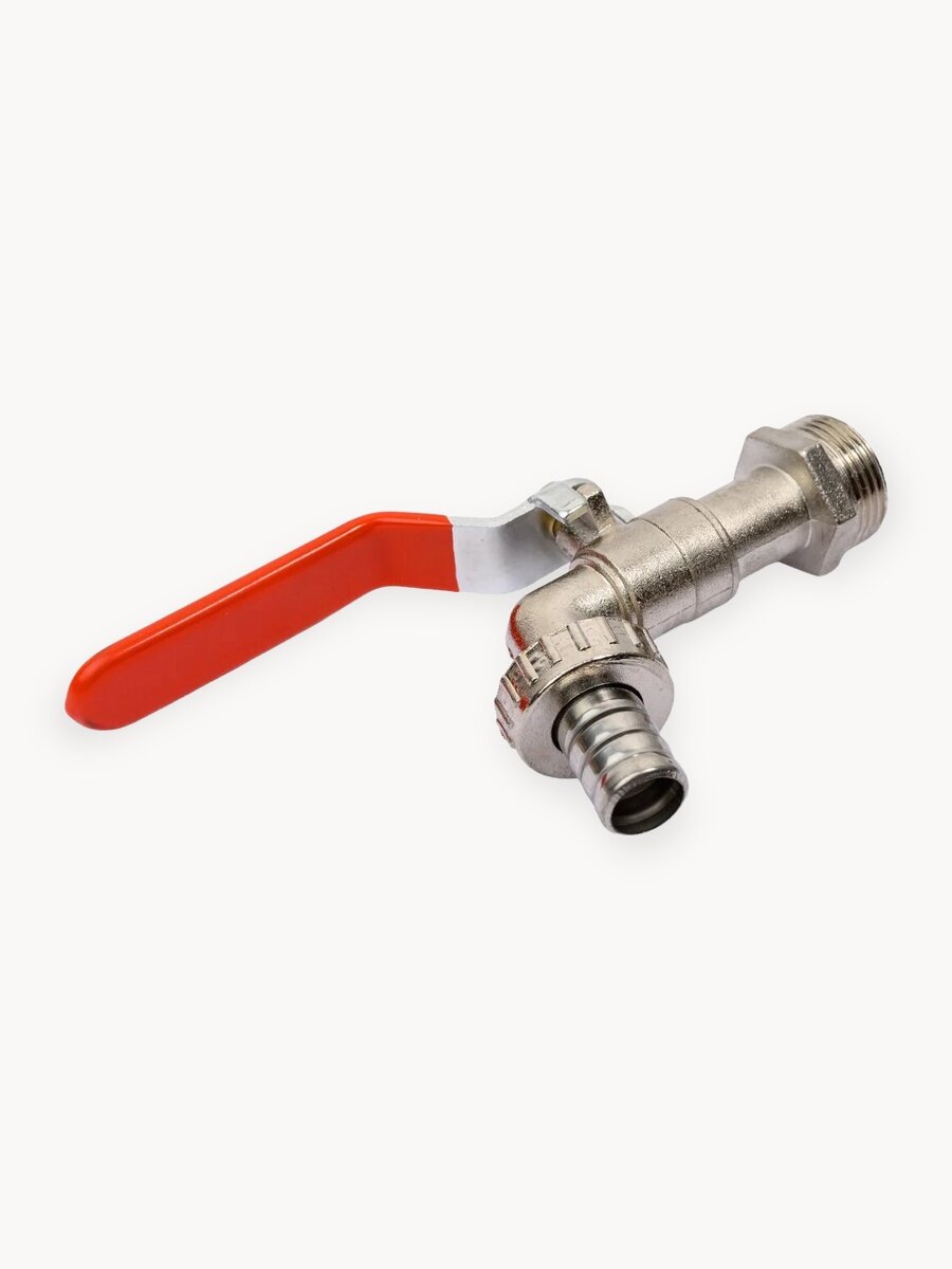 Кран шаровой садовый Rvc 20 3/4' со штуцером ручка, аналог артикул 01415 37022