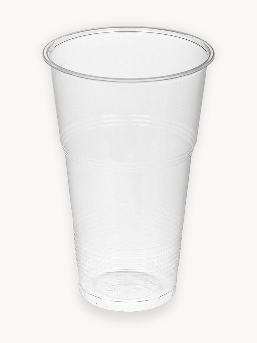 Стаканы одноразовые Clever Paper, пластиковые, прозрачные, 500мл, набор 50 шт.