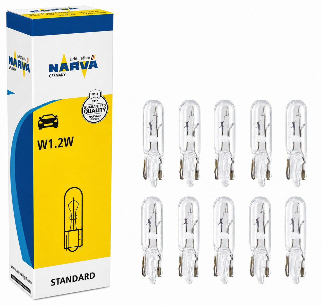 Лампа Narva Standard W1.2W 12V 1.2W W2x4.6d 10 шт. 170373000