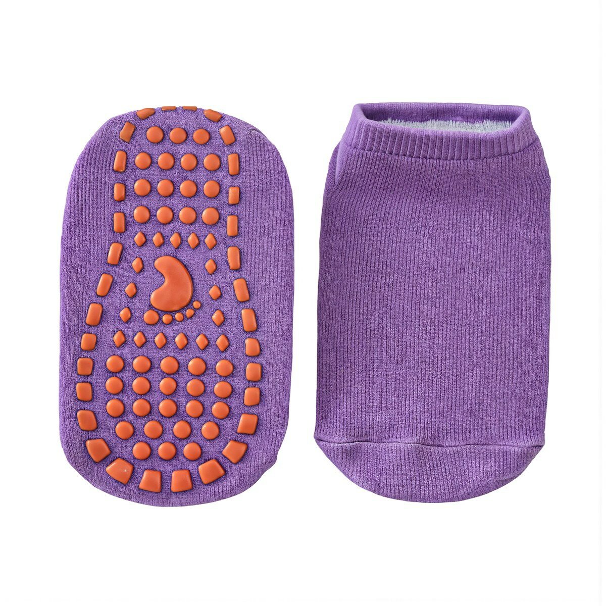 Детские носки антискользящие из хлопка с точечным покрытием для раннего развития, игрового центра, йоги, размер 32-36, синий, 5-8 лет (размер стопы 28-32)
