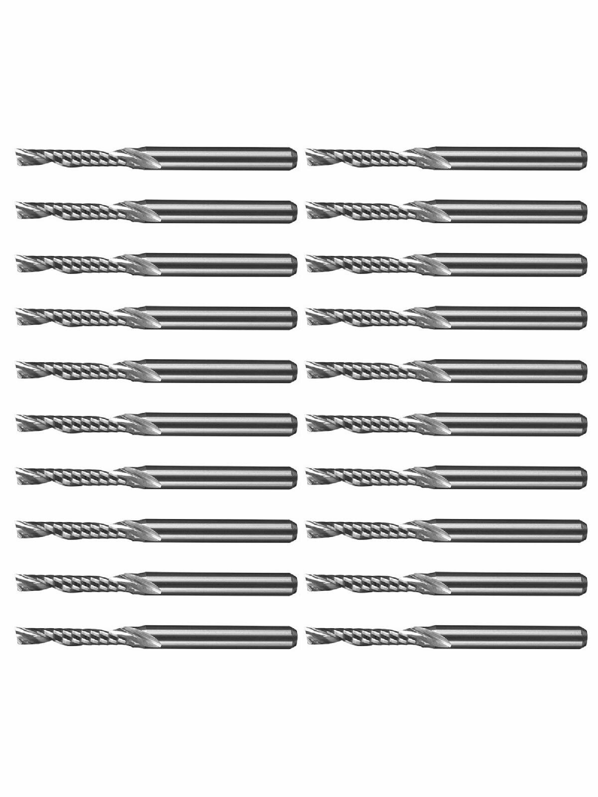 Упаковка из 20 Торцевых фрез с Карбидным хвостовиком Диаметром 2 мм / 2,5 мм для гравировки