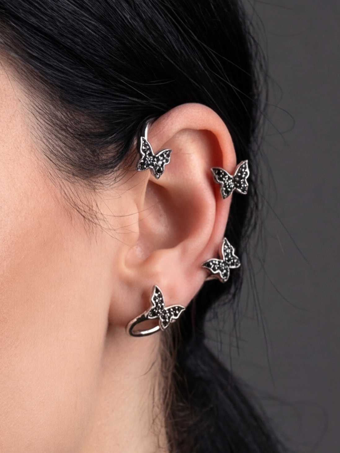 Моносерьга кафф, фианит