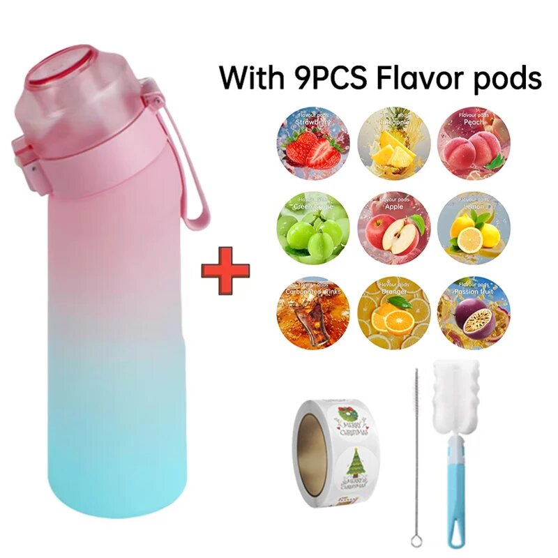 Спортивная бутылка для воды LUSQI, Gradient Pink Blue, 9 Flavor pods