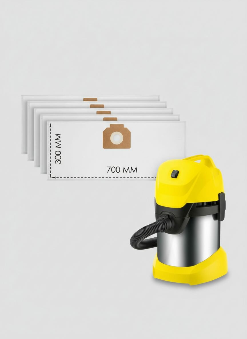 Мешки для пылесоса KARCHER MV 3, WD 3, SE 4002 - 5 шт ROCK PROFESSIONAL