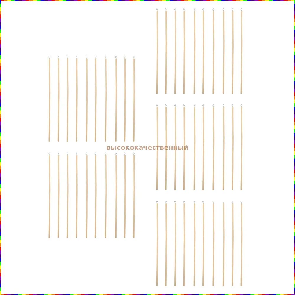 Набор из 50 тонких круглых деревянных палочек для рукоделия и декоративных работ
