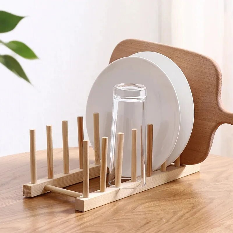 Деревянная многофункциональная подставка для кухни Коричневый, Brown-7grids-1pcs
