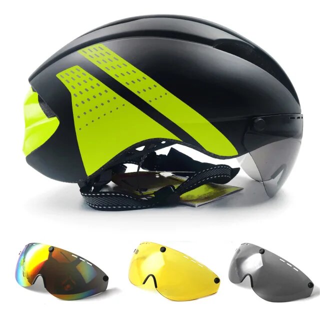 WAGGON шоссейный велошлем с линзой для взрослых M 54-57 cm, black gray 3 lens