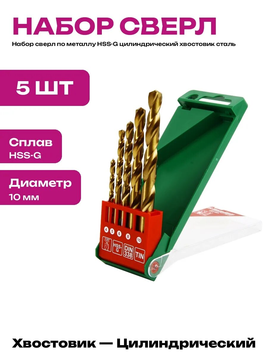 Сверла по металлу HSS-G спиральные для мастерской и для дома
