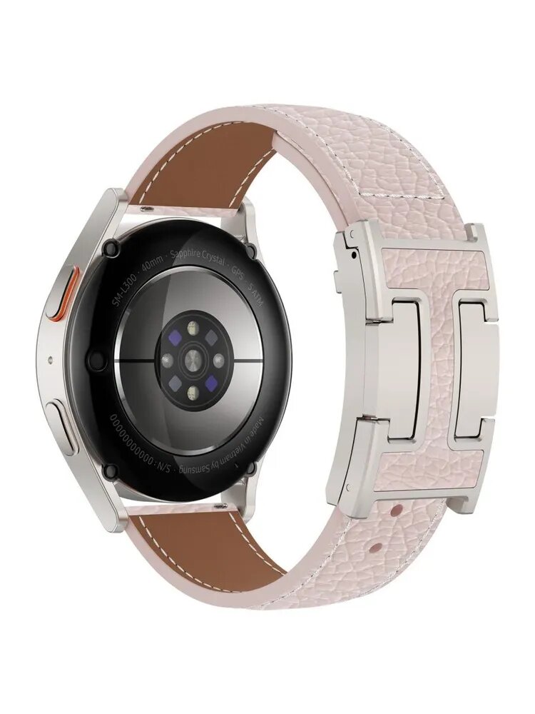 Кожаный ремешок для 20мм Samsung Galaxy Watch 4 5 6 7, с Н-образной магнитной пряжкой, фитнес браслет , повседневный модный спортивный стил, Hermes