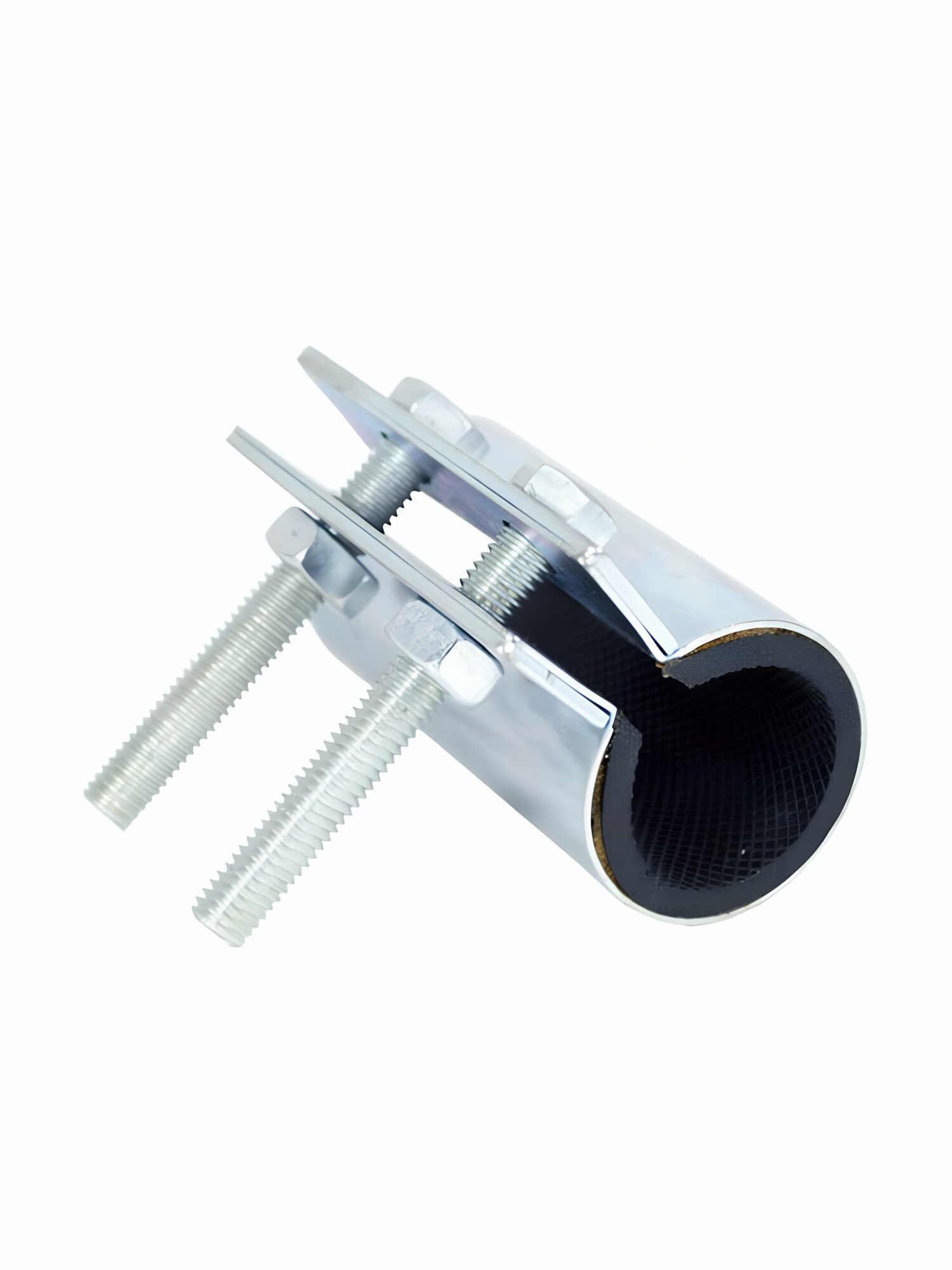 Хомут ремонтный Сансфера 3/4 дюйма, 70 мм, стальной оцинкованный для труб, надежное крепление, 1 штука