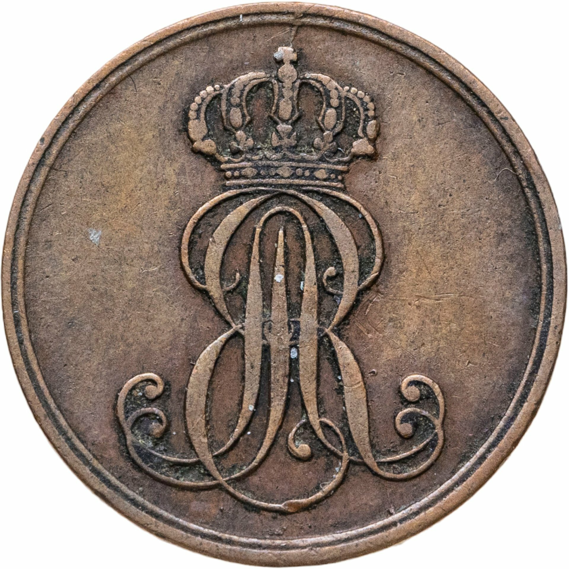 Ганновер 1 пфенниг pfennig 1846 B, Медь, в сохранности XF