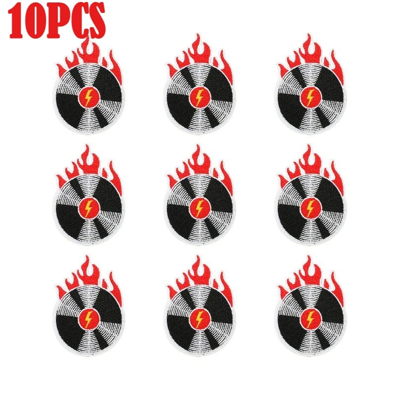 Набор из 10 заплаток с черепами и пламенем, Цвет: 10 pcs No.6