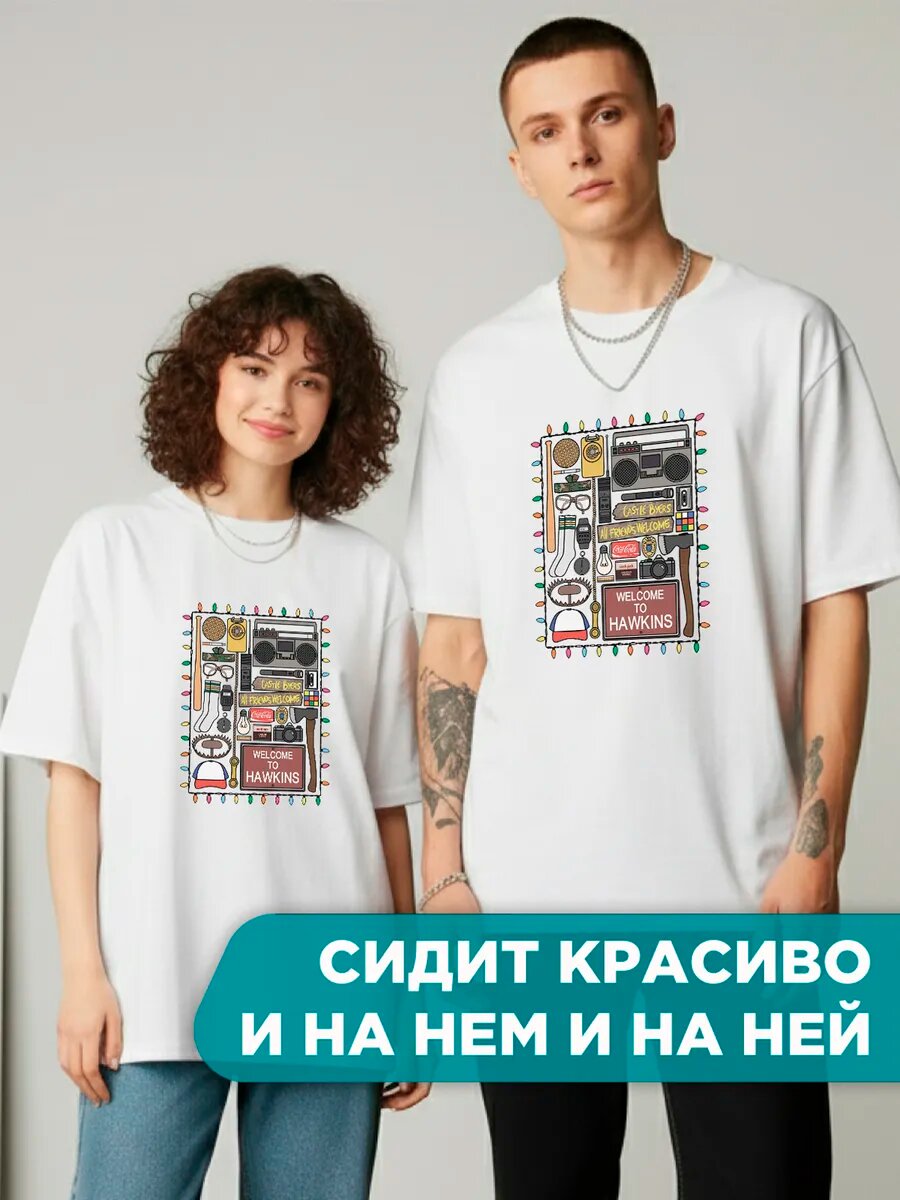 Футболка PRINTSHOT, 1 шт., размер XL, белый — фото 1