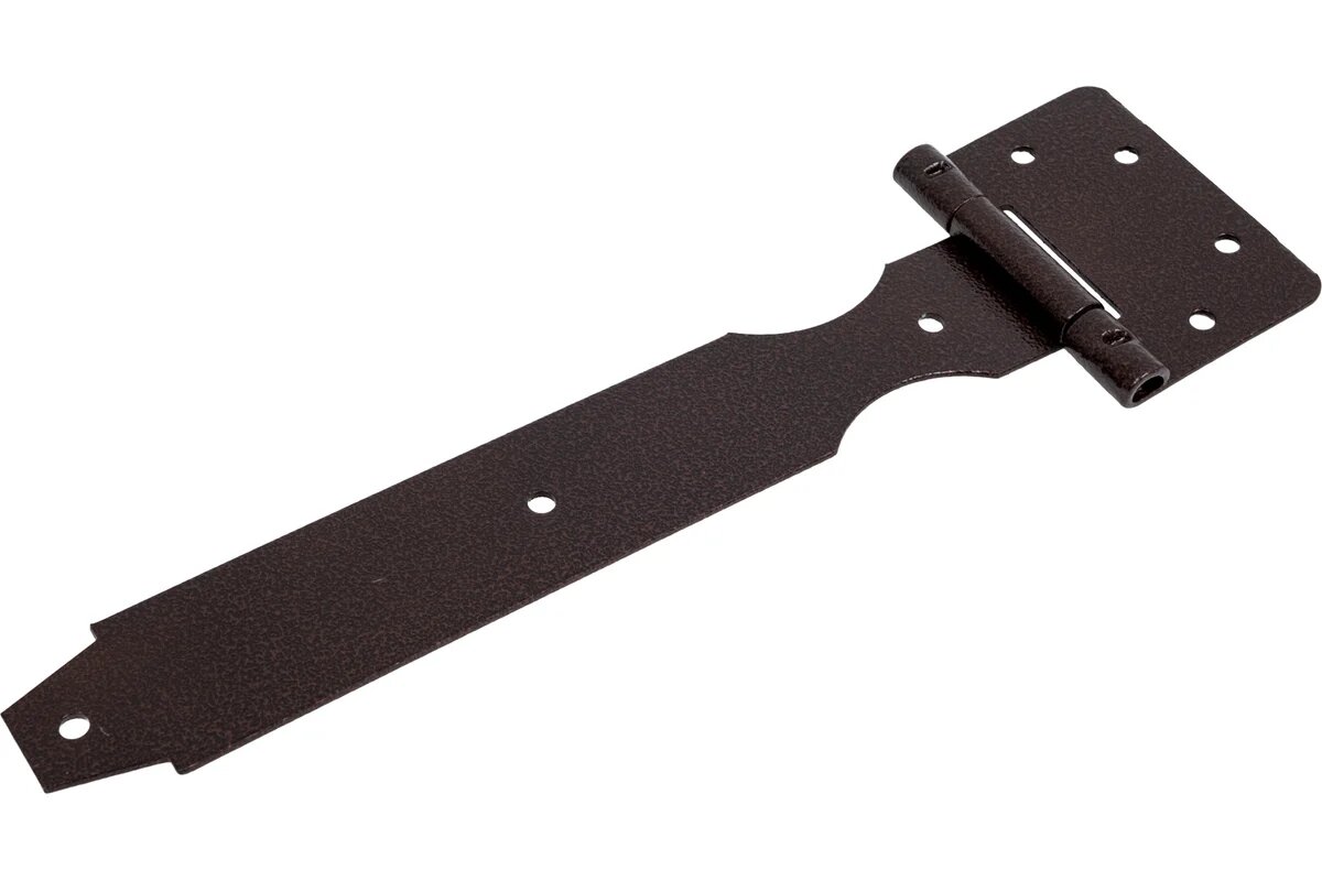 Петля‑стрела КостИнСтрой ПС‑295 из меди с полимерной краской «античная медь» для массивных дверей, гаражных ворот и калиток 180° открывания