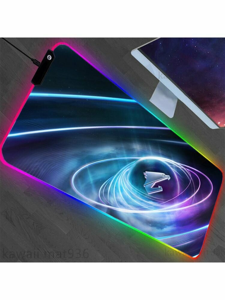 Коврик для мыши AORUS RGB LED, нескользящий, игровой, с подсветкой