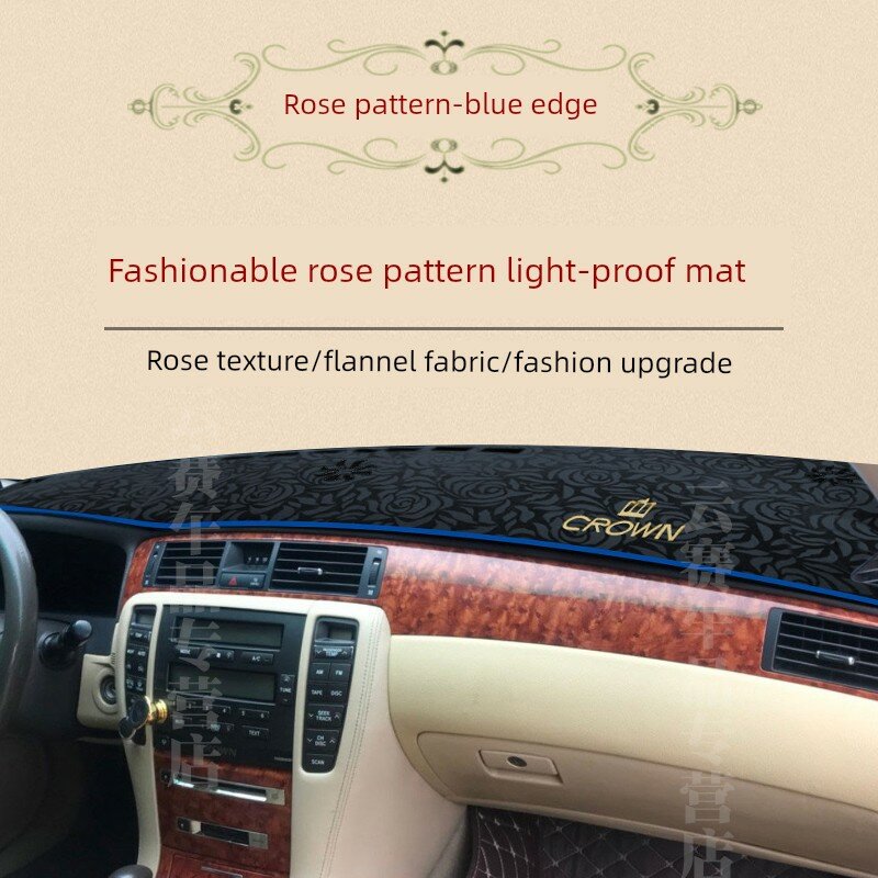 Передний коврик для салона автомобиля Toyota Crown 2004-2009, велюр, черный с синей каймой