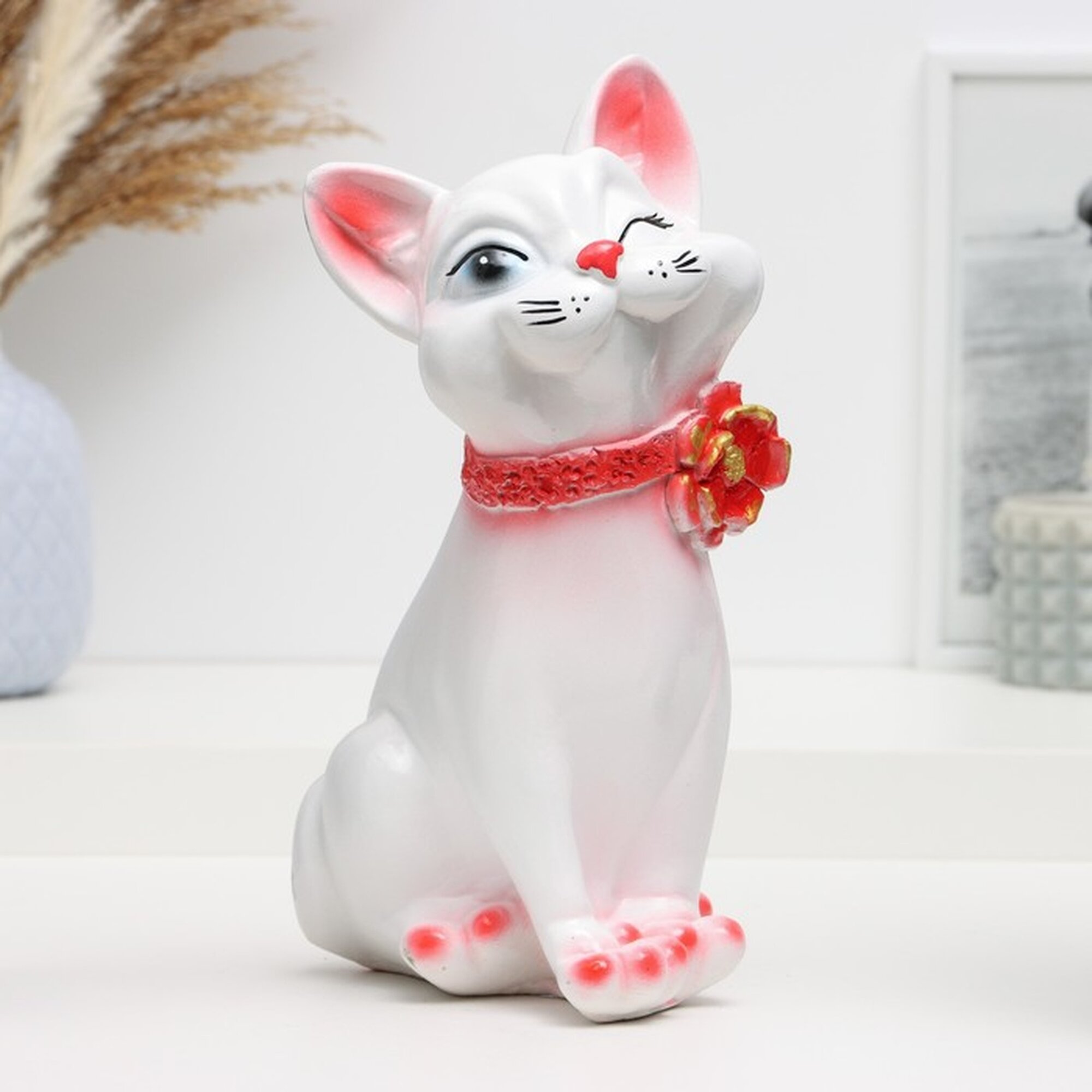 Копилка Хорошие сувениры "Кошечка Сима", гипс, 26x15 см, белая
