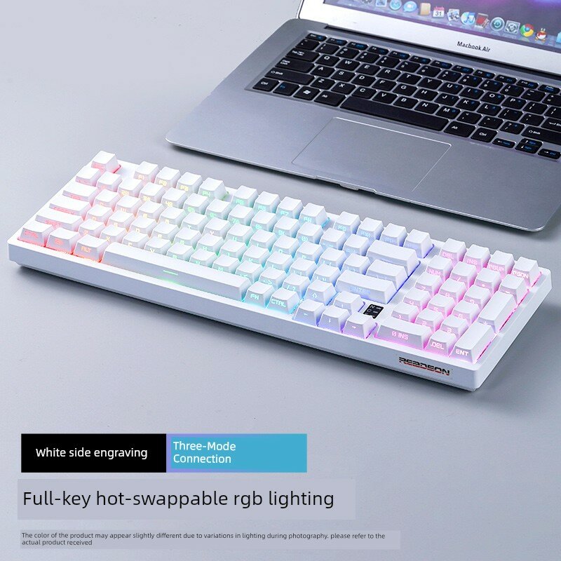 Механическая клавиатура с переключателями Cherry MX Red, 98 клавиш, подсветка RGB, 3 режима беспроводного/проводного