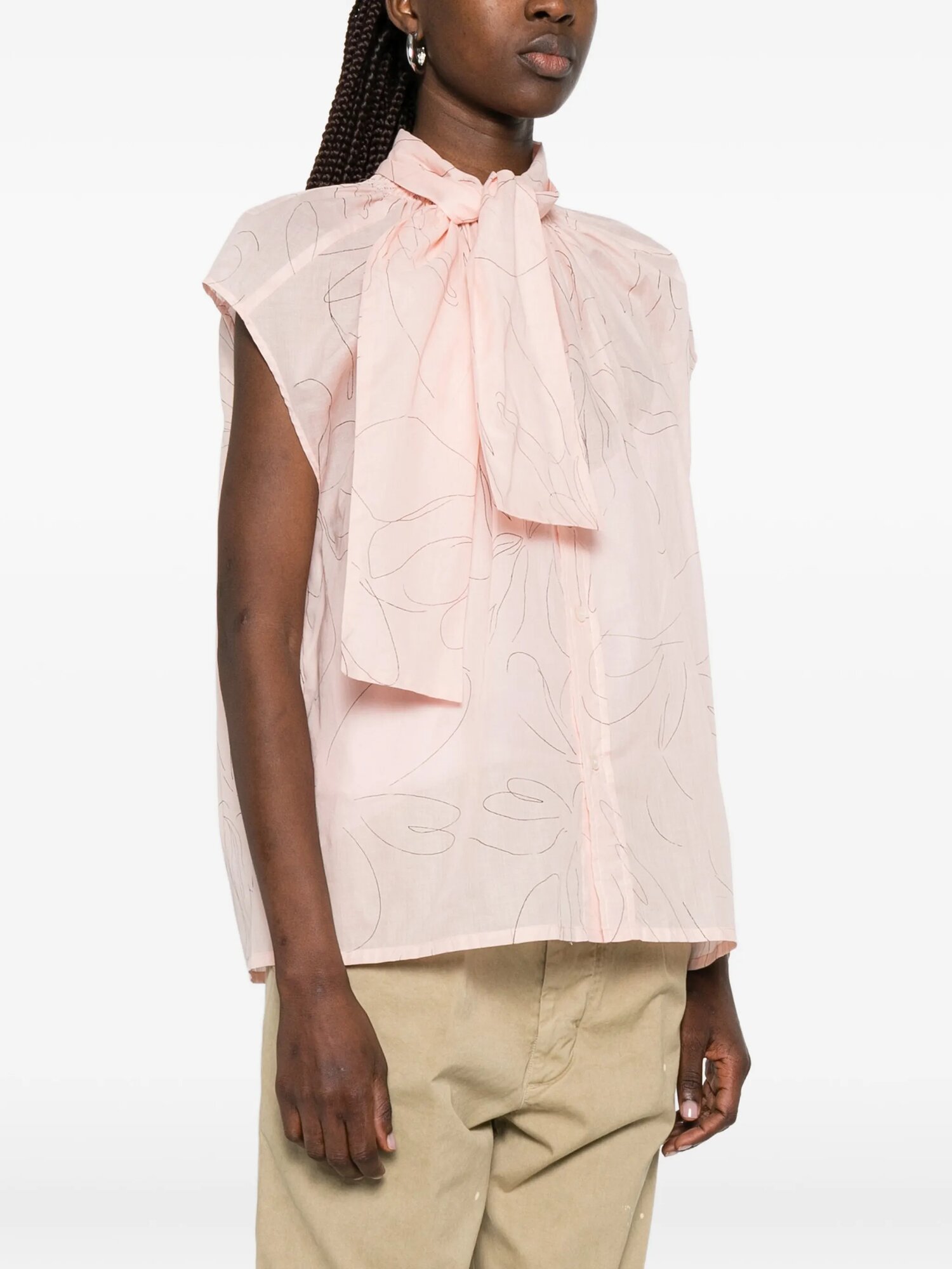 Блуза PLAN C Floral blouse, размер 38, pink — фото 1