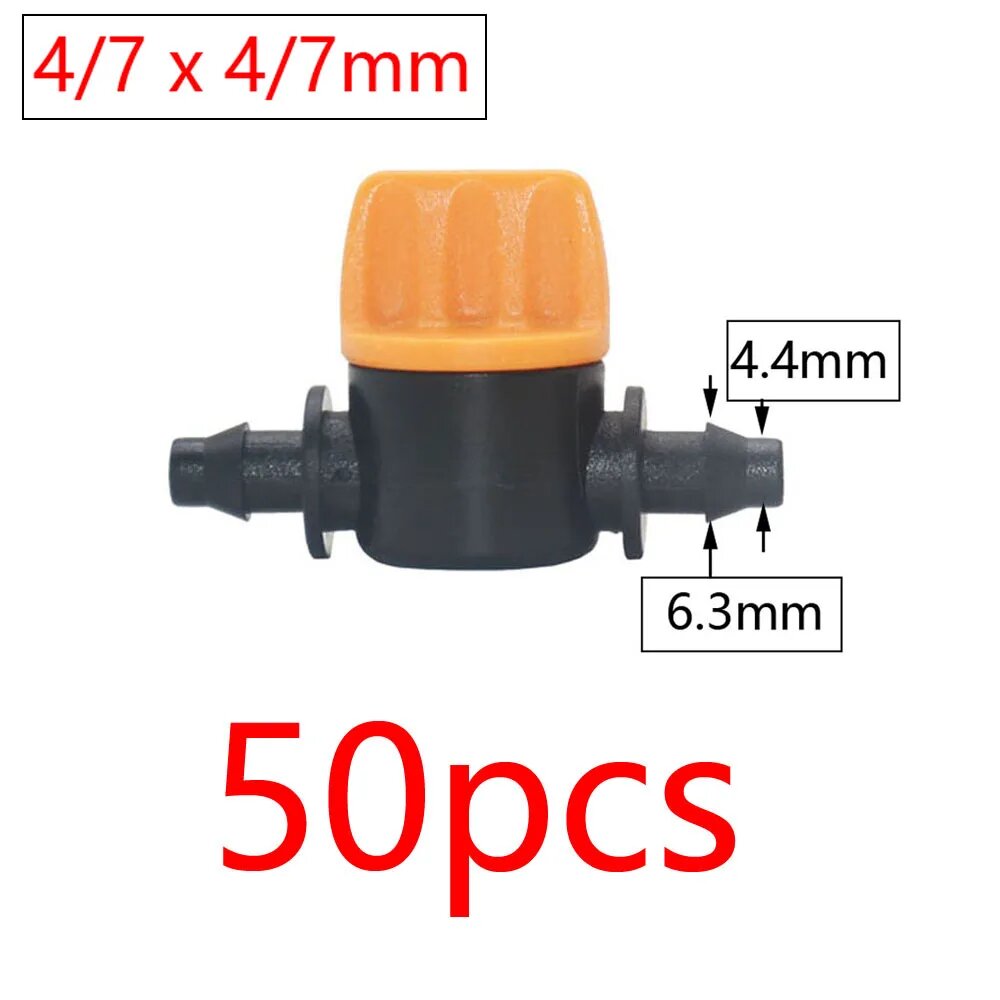 Соединители капельного орошения 4/7 мм, пластик, 50pcs
