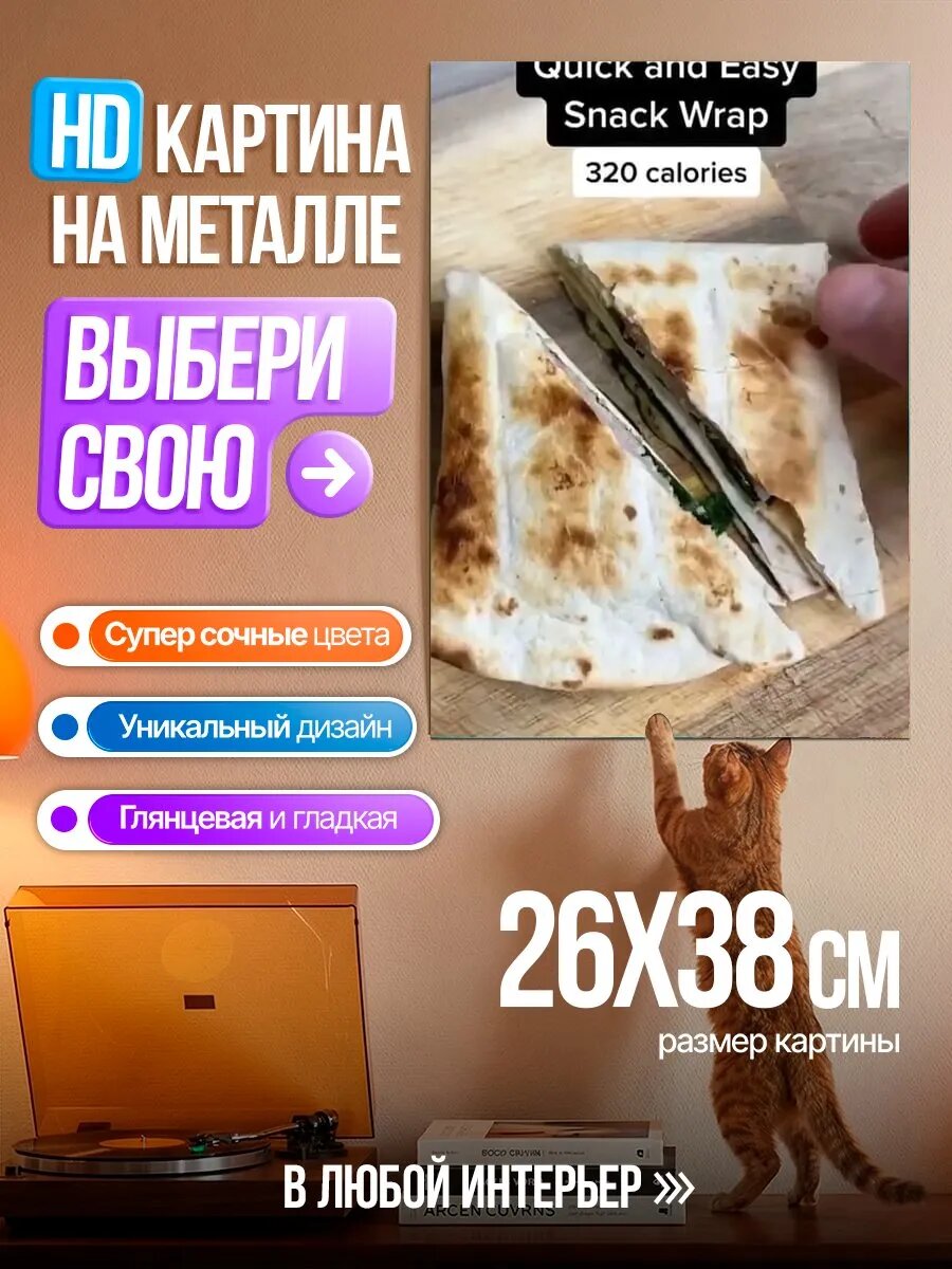 Картина на HD металле Быстрый снек ролл