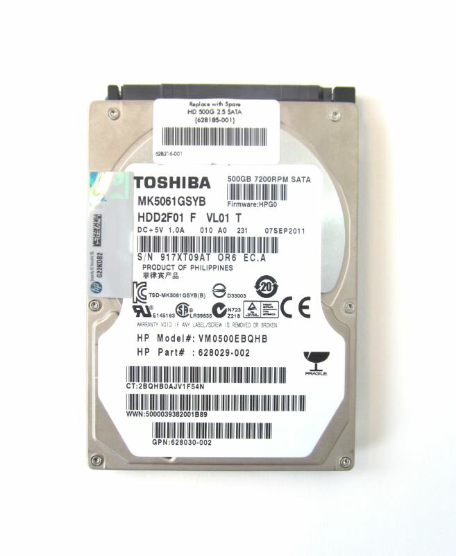 Жесткий диск HP 628033-B21 500Gb SATAII 2,5" HDD