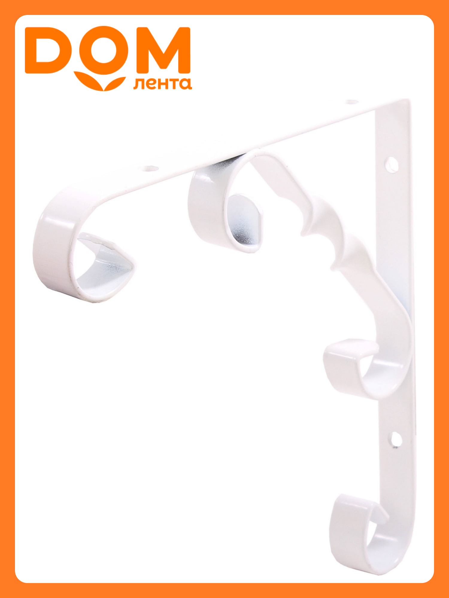 Кронштейн для полки Larvij "Орнаментал", металл, белый, 25x25x1,3 см