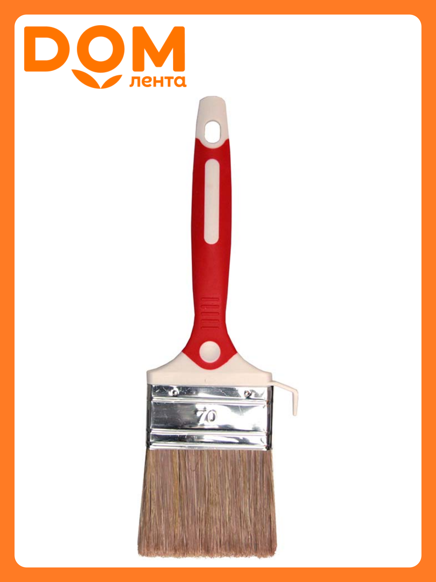 Кисть плоская PARADE смешанная щетина, двухк. рукоятка, 70мм (для лаков)