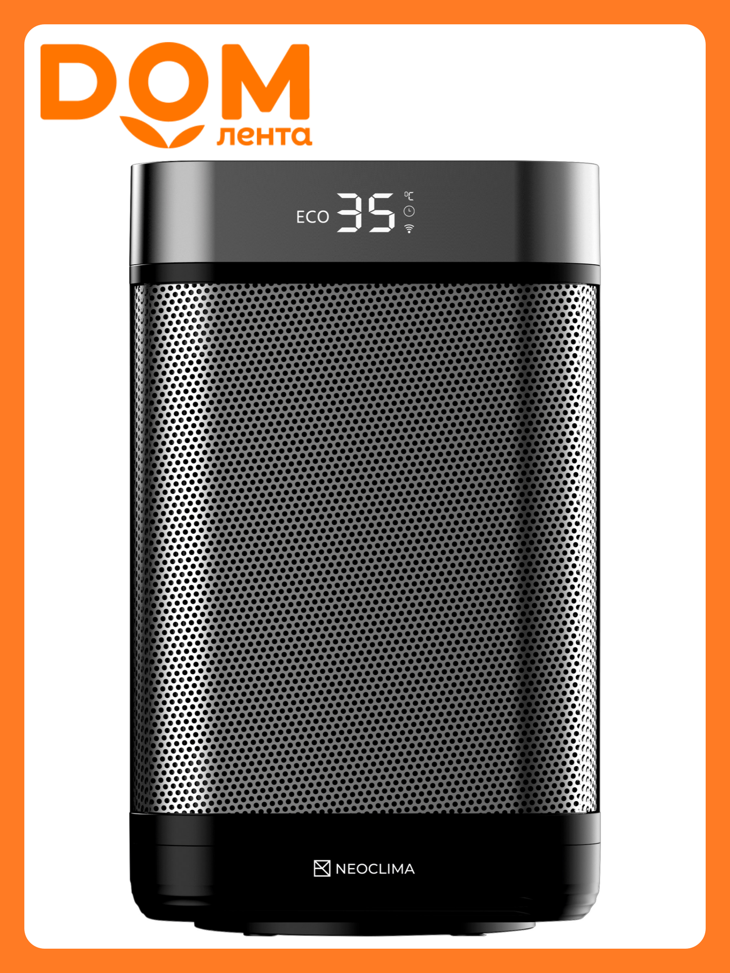 Тепловентилятор Neoclima PTC-20, электронное управление, пульт ДУ, черный/серебристый