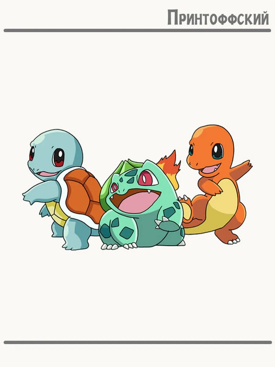 Термонаклейка для одежды и аксессуаров DTF-печать Аниме Покемоны Anime Pokemons