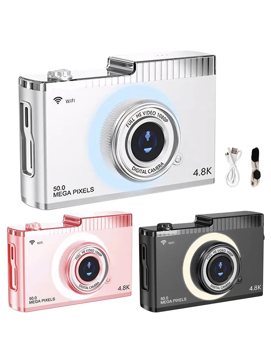 4K FHD 50МП Фотоаппарат Wi-Fi, автофокус, 2.4" IPS, 16x зум