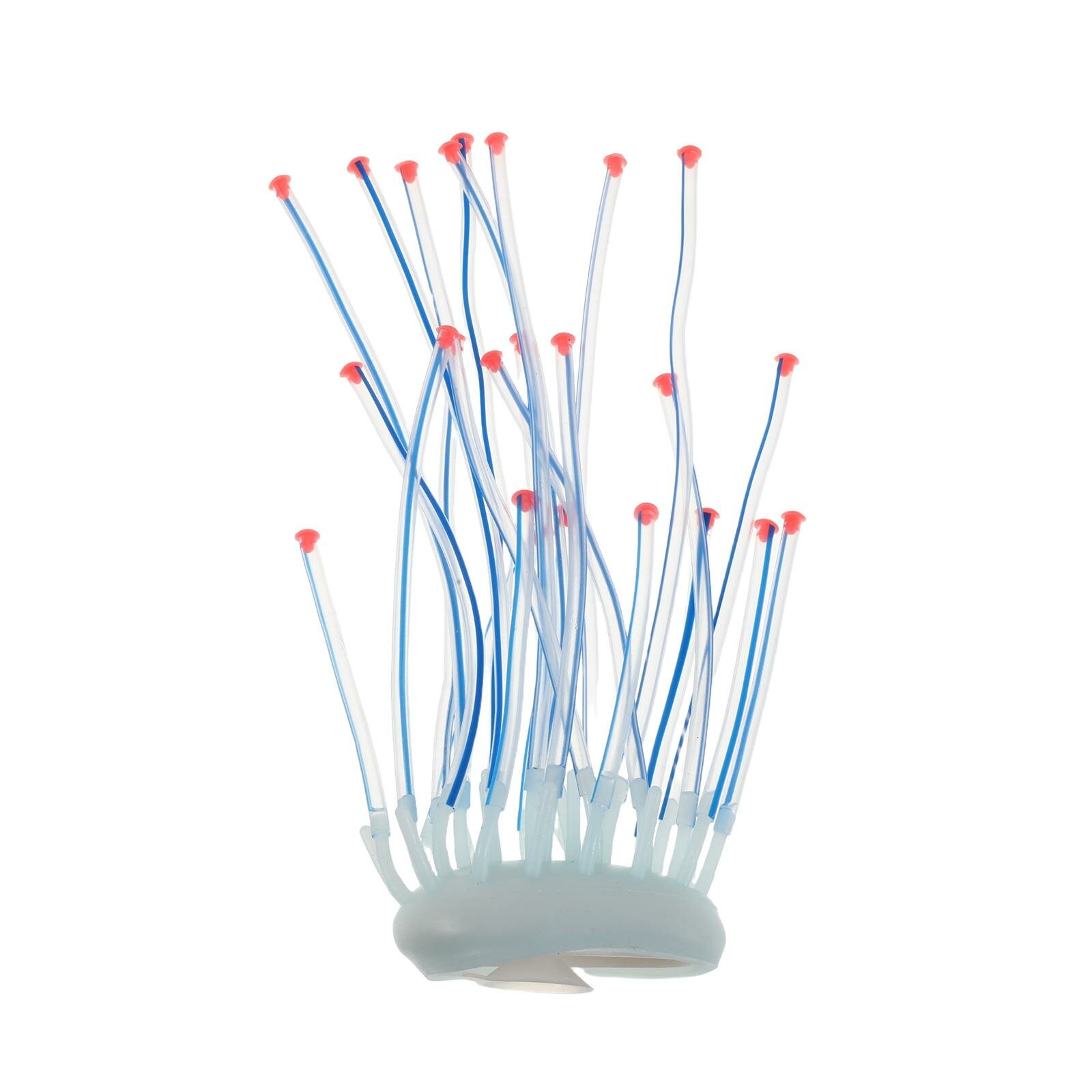 Искусственный коралл для оформления аквариума, мягкий трубчатый флуоресцентный коралл (синий).