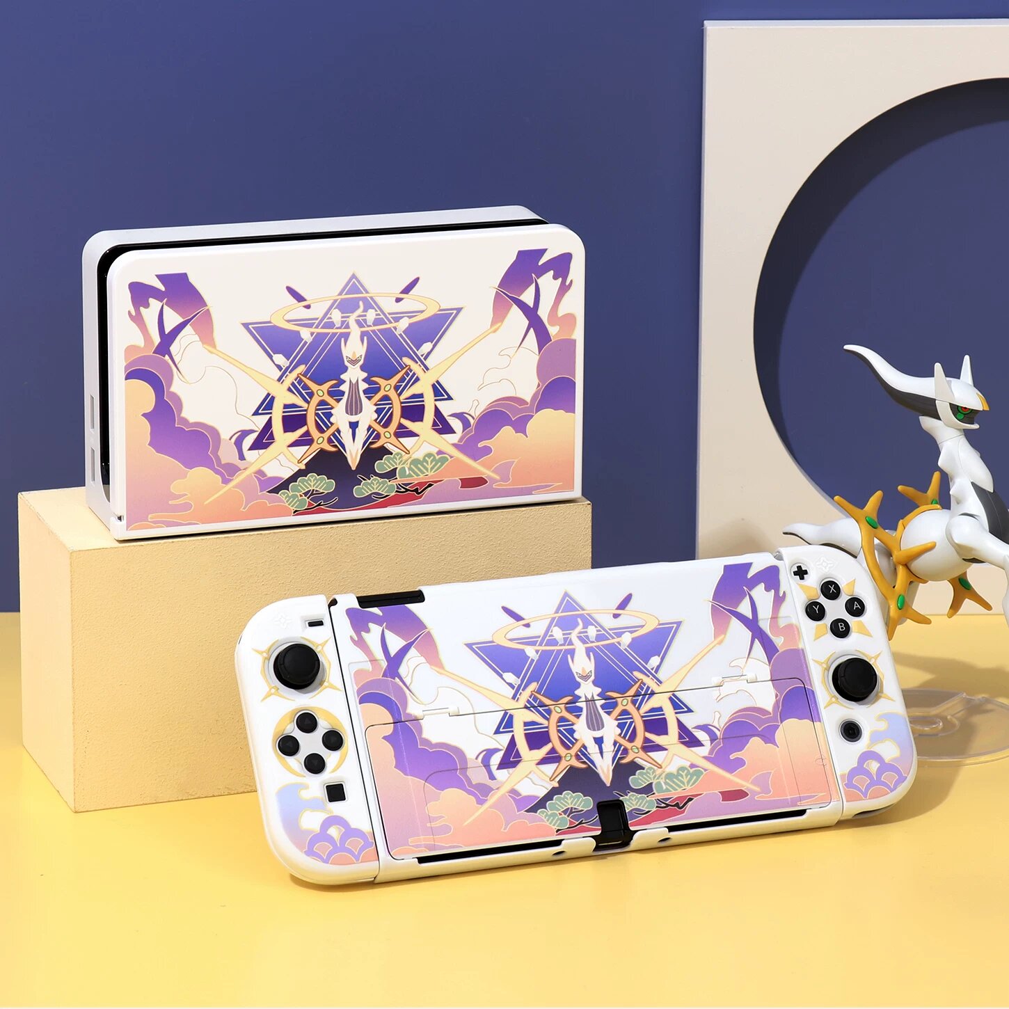 Белый защитный чехол для Nintendo Switch OLED, твердый чехол для белой модели