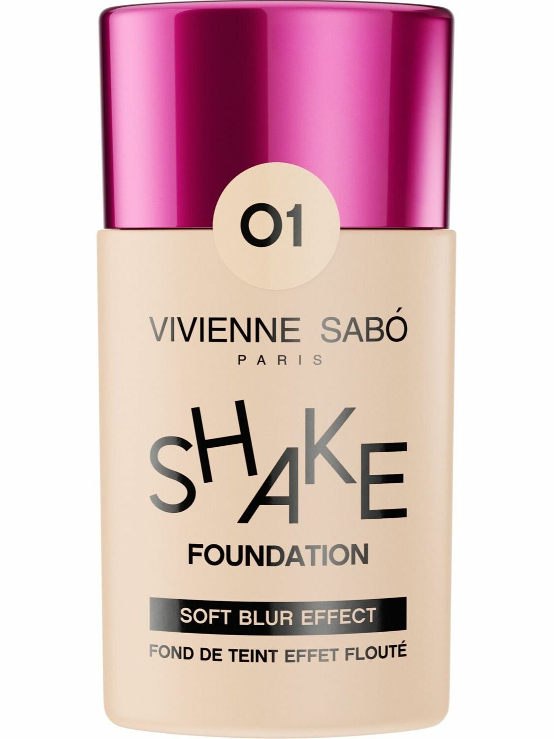 Vivienne Sabo Shake foundation тон 01 Светло-бежевый Тональный крем для лица с натуральным эффектом сглаживания
