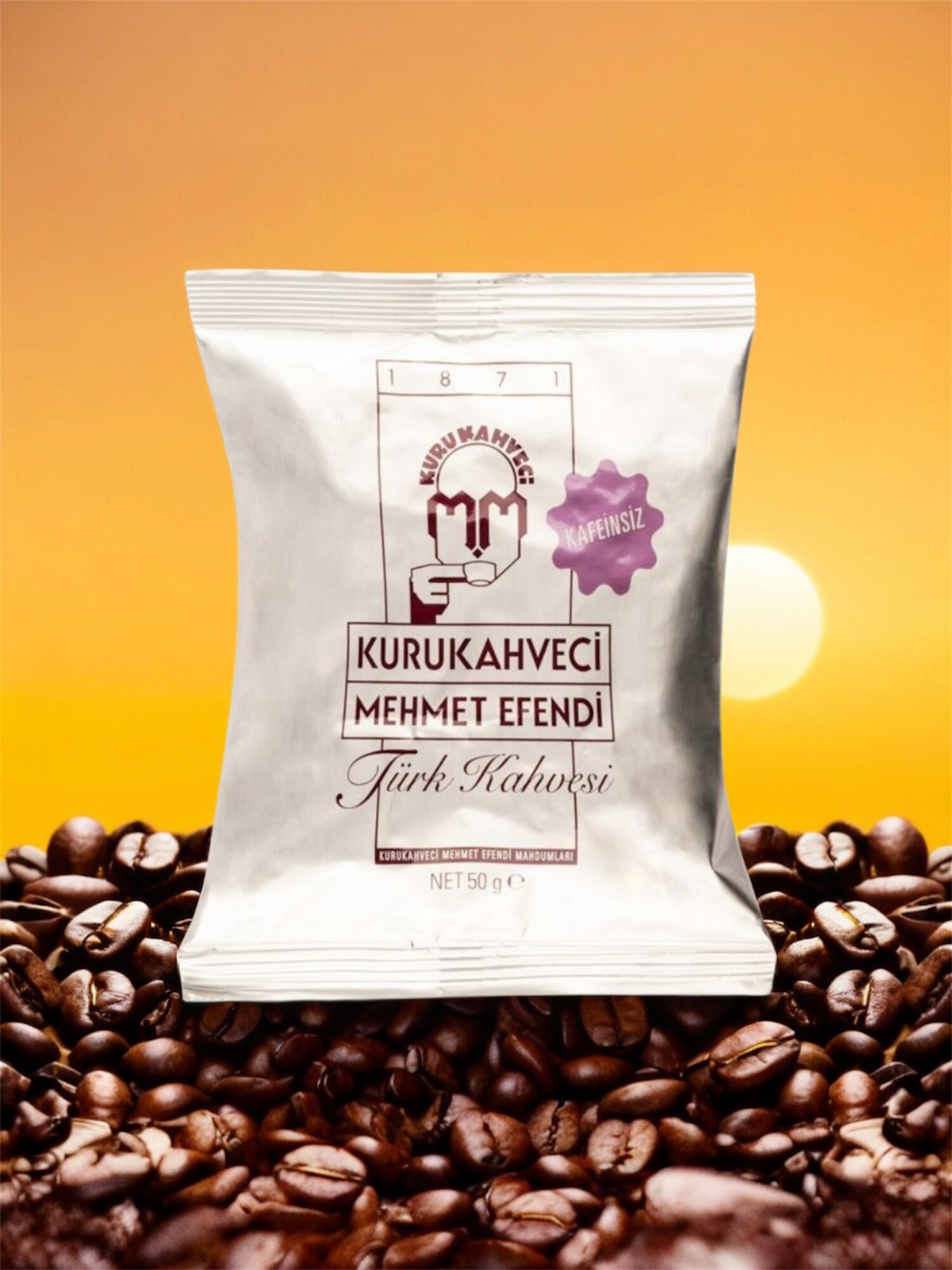 Турецкий кофе без кофеина молотый Kurukahveci Mehmet Efendi 50 гр. 2шт / Мехмет Эфенди