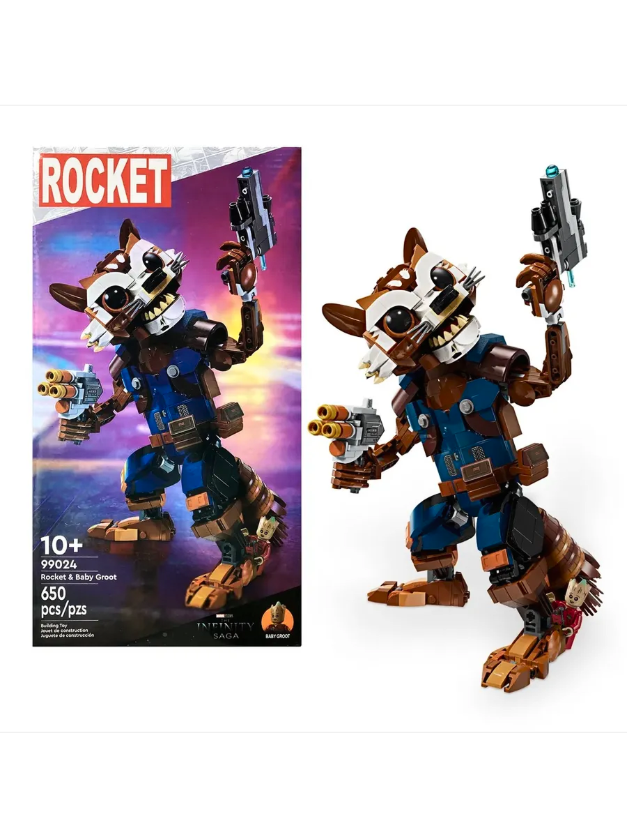 Конструктор LEGO Marvel Super Heroes Енот Ракета и малыш Грут 650 дет