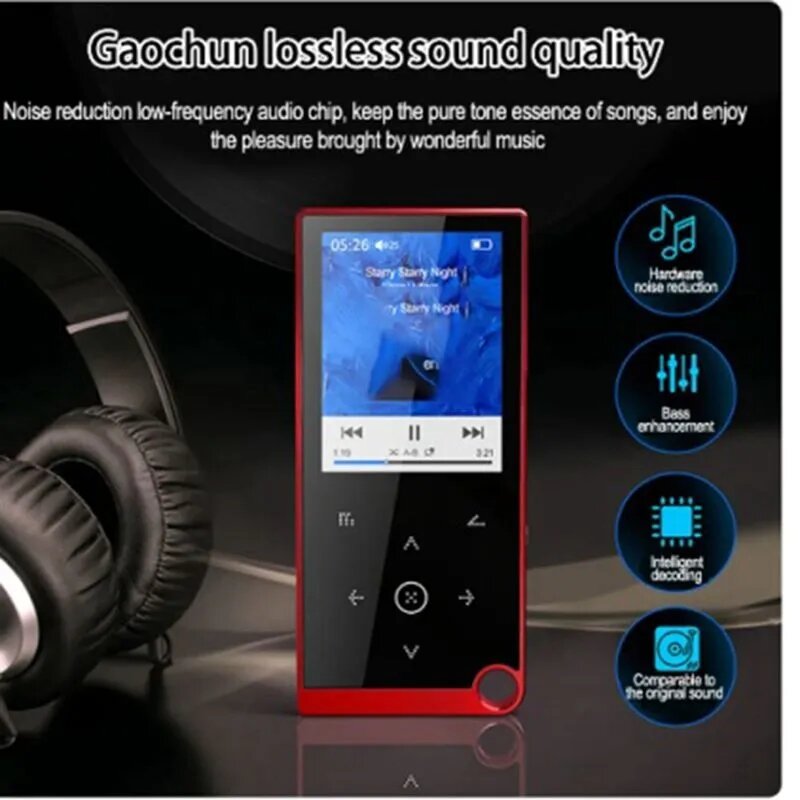 MP3-плеер с 2,4-дюймовым цветным экраном белый, встроенный динамик и микрофон — фото 1