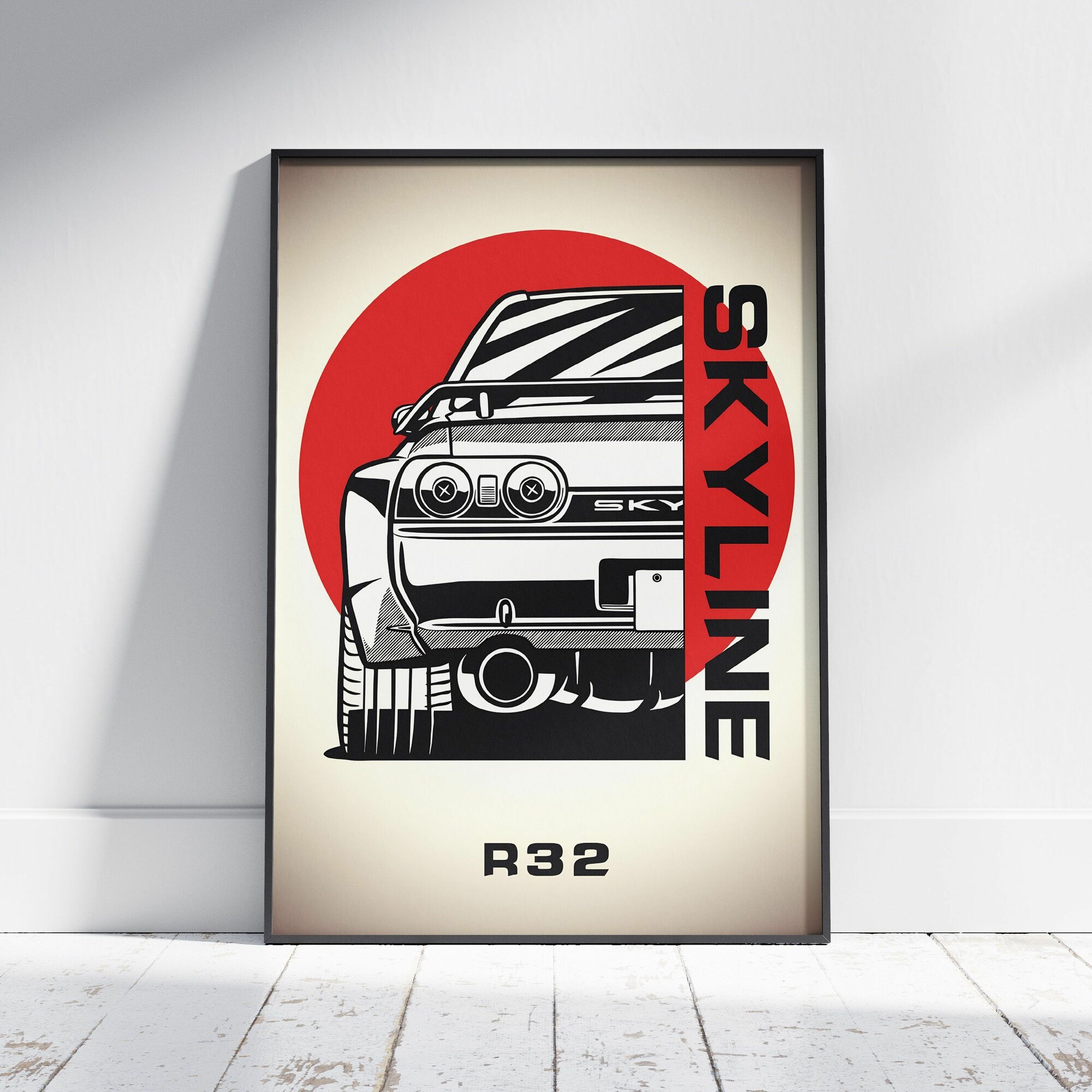 Плакат на стену для интерьера Культовые машины (Nissan Skyline 5) - Постер по легендарным и классическим ретро автомобилям формата А4 (21x30 см)