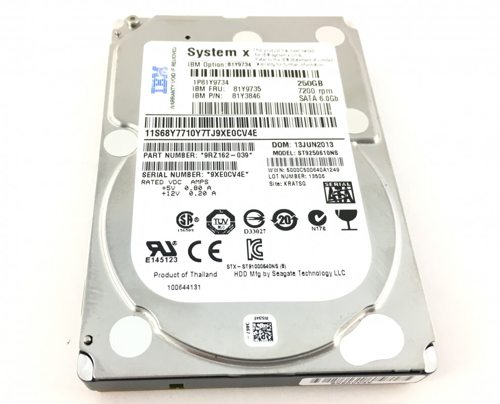 Жесткий диск IBM 81Y9735 300Gb SATAII 2,5" HDD