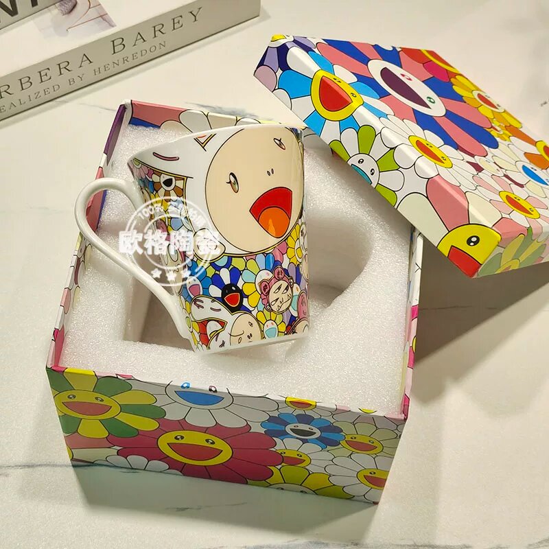 Набор посуды Murakami Sunflower Limited Edition для послеобеденного чая и кофе: чашка и блюдце из костяного фарфора,