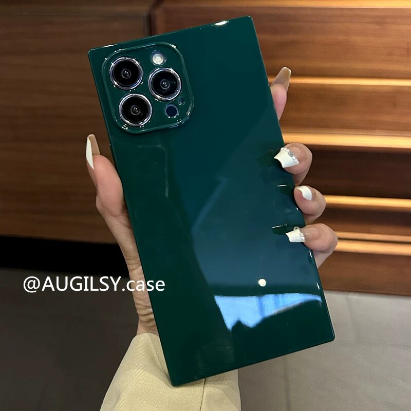 Квадратный силиконовый чехол для iPhone XR, однотонный зеленый, тонкий защитный чехол
