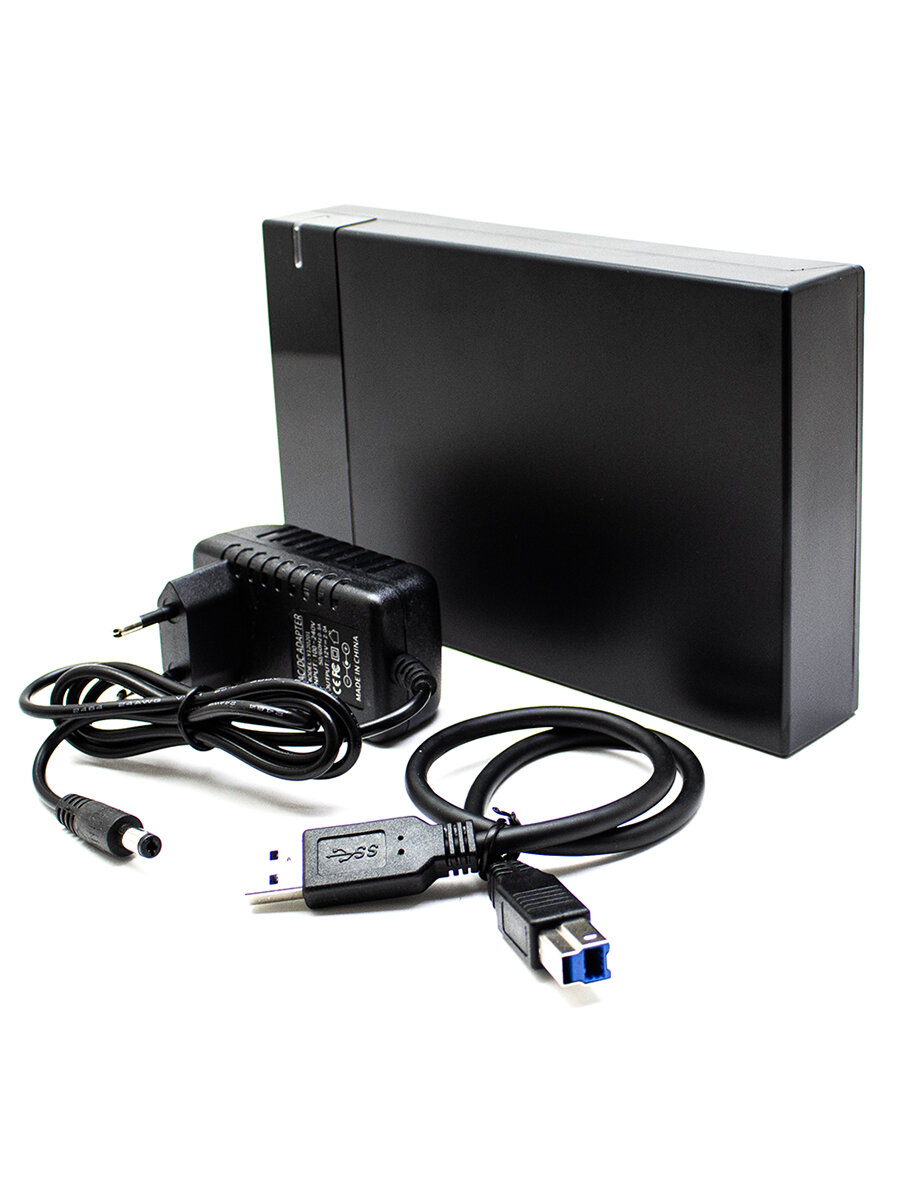 Внешний корпус для жёсткого диска USB 3.0 BOX HDD 3.5" черный пластик