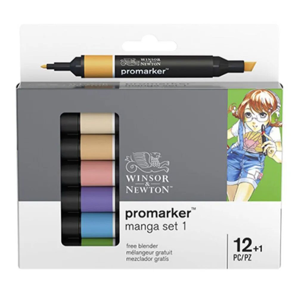 Winsor&Newton Набор маркеров Спиртовой, толщина: 6 мм, 12 шт.