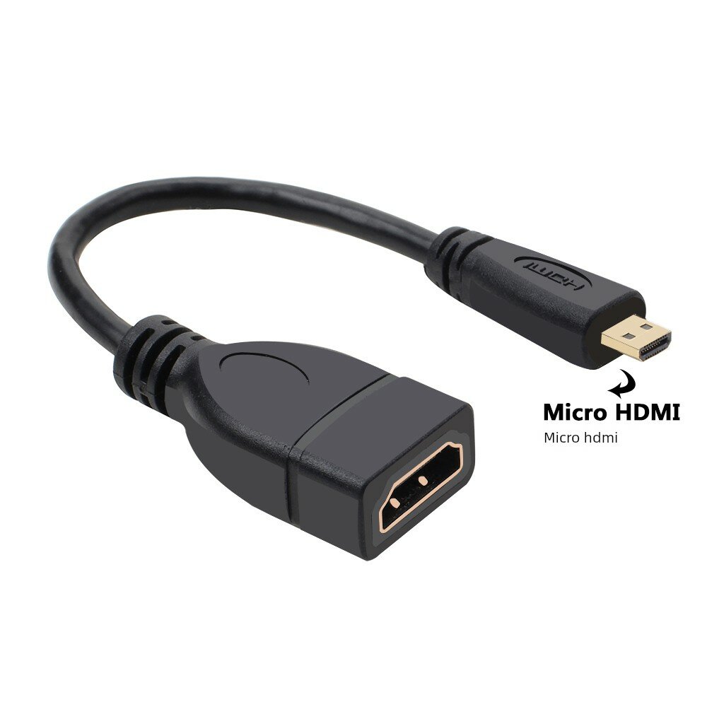 Микро HDMI к HDMI женский адаптер кабель версия 1.4 короткая длина поддерживает 2K