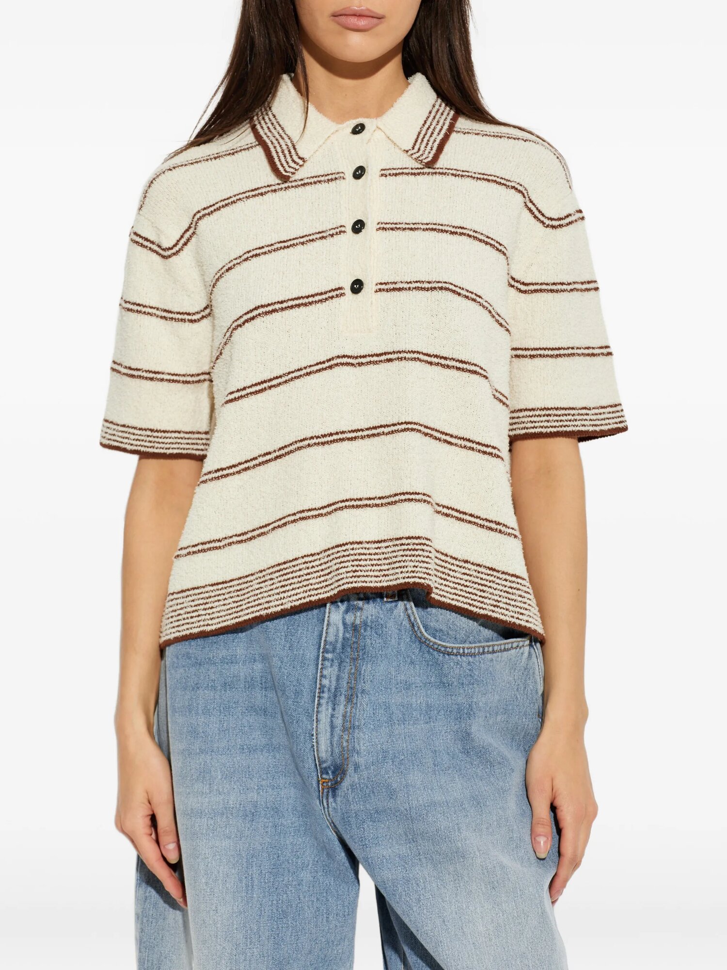 Рубашка ROHE Striped polo top, размер 36 — фото 1