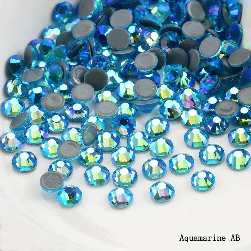 Стразы Aquamarine AB, 1200 шт, SS6-SS30 Mix