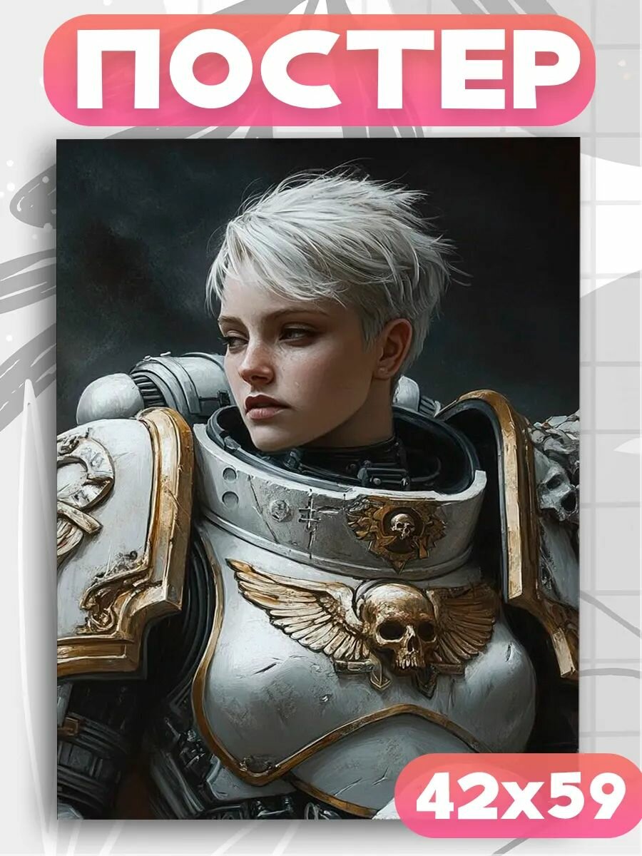 Постеры на стену warhammer 40000 , плакат 1шт, А2 размер.