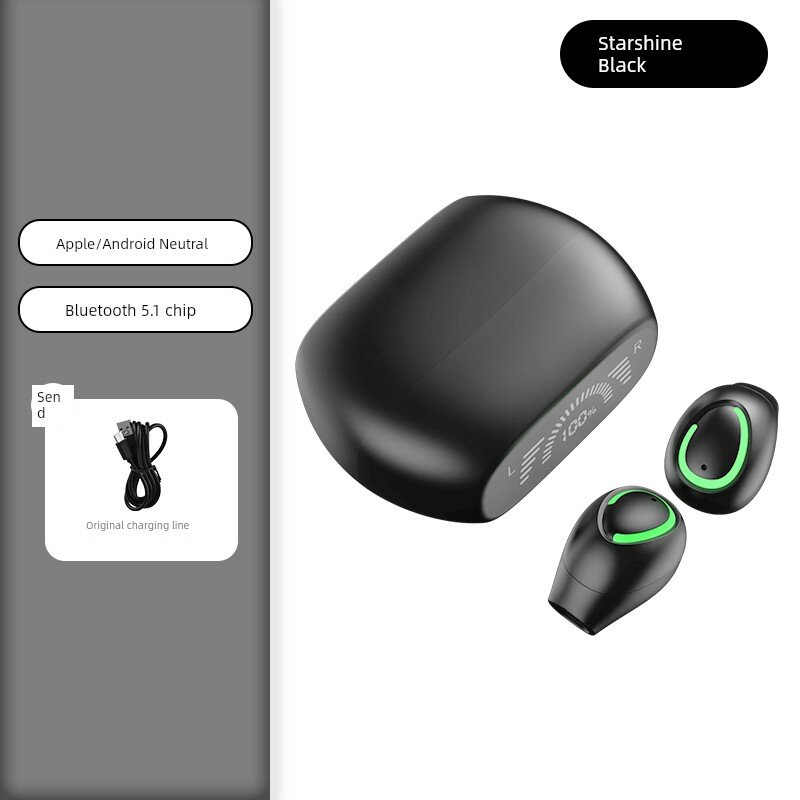 Беспроводные наушники Bluetooth 5.1 с шумоподавлением и режимом сна для iPhone, Samsung, Xiaomi - модель Mini23, черный